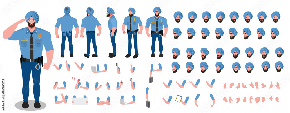 Police Officer Character Design Model Sheet. Man, Character design ...