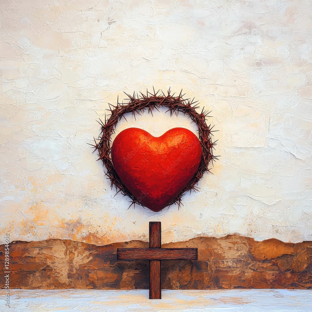 Symbolic representation of Christian faith devotion and the sacrificial ...
