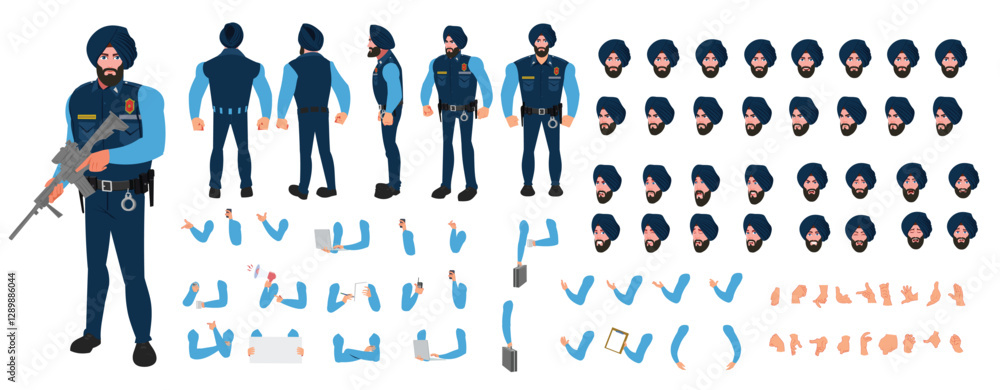 Police Officer Character Design Model Sheet. Man, Character design ...