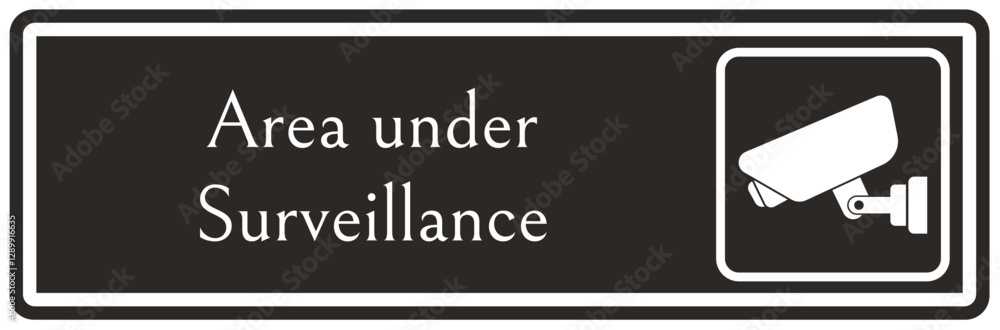 Video surveillance warning sign area under surveillance Stock Vector ...