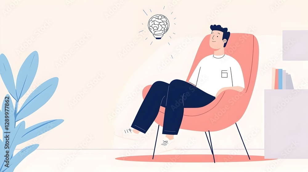 Logotherapy Concept, a flat vector illustration depicting the journey ...