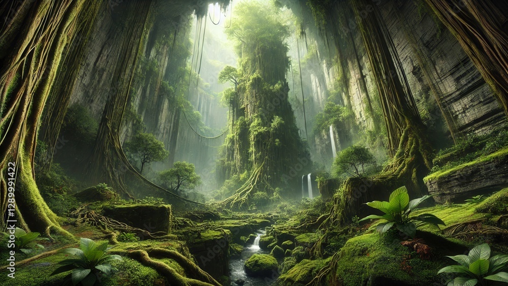 4K Realistic View of An Underground Cavern Deep Within The Earth ...