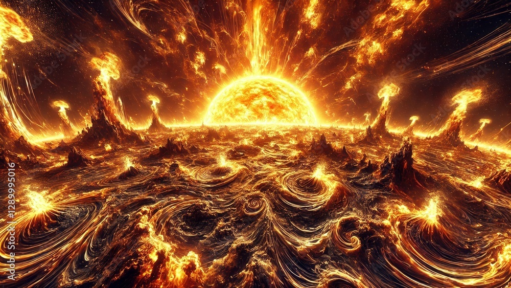 4K Realistic First Person View From The Surface of The Sun, Focused ...