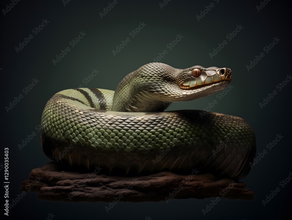 Massive Titanoboa Snake Isolated – Realistic Prehistoric Reptile Stock ...