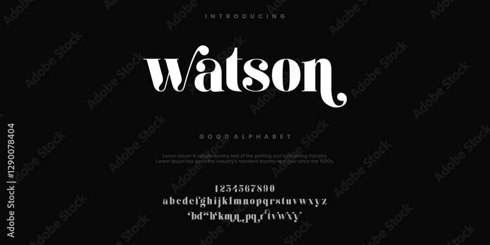 Watson font alphabet. Typography typeface uppercase lowercase and ...