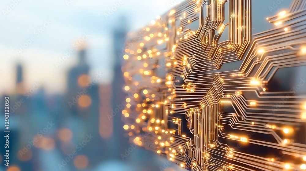 Innovative technology event showcasing circuit board design in urban ...