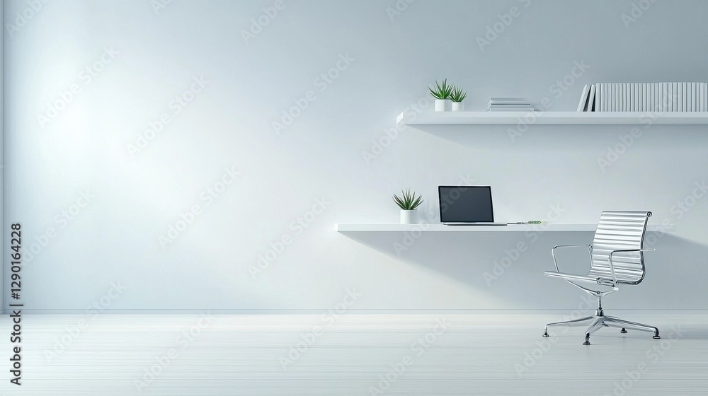 Bright Minimalist Workspace with Clean Lines and Modern Furnishings in ...