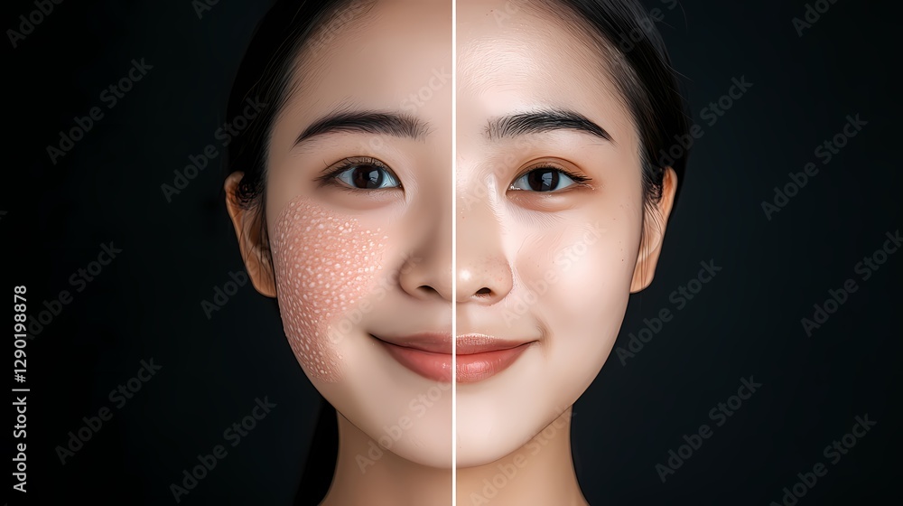 Skin Healing Comparison Showcasing Advanced Regenerative Treatment ...
