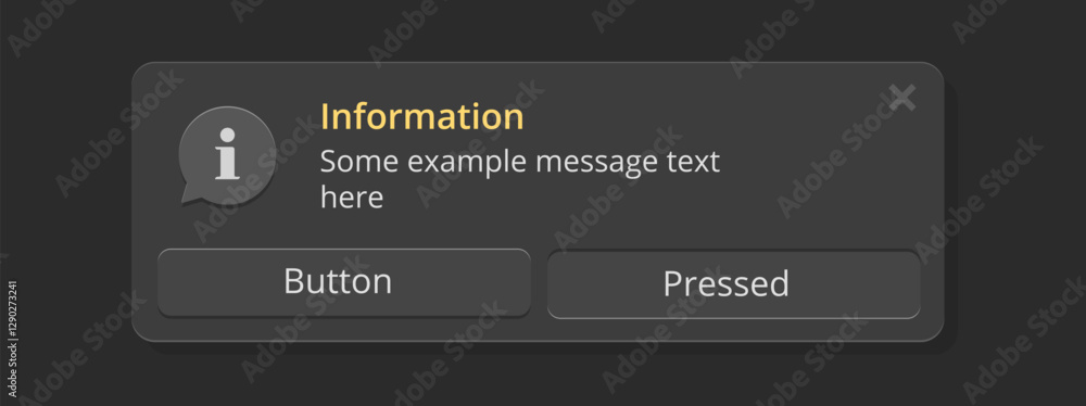 Notifications notice ui interface window for dark black interface ...