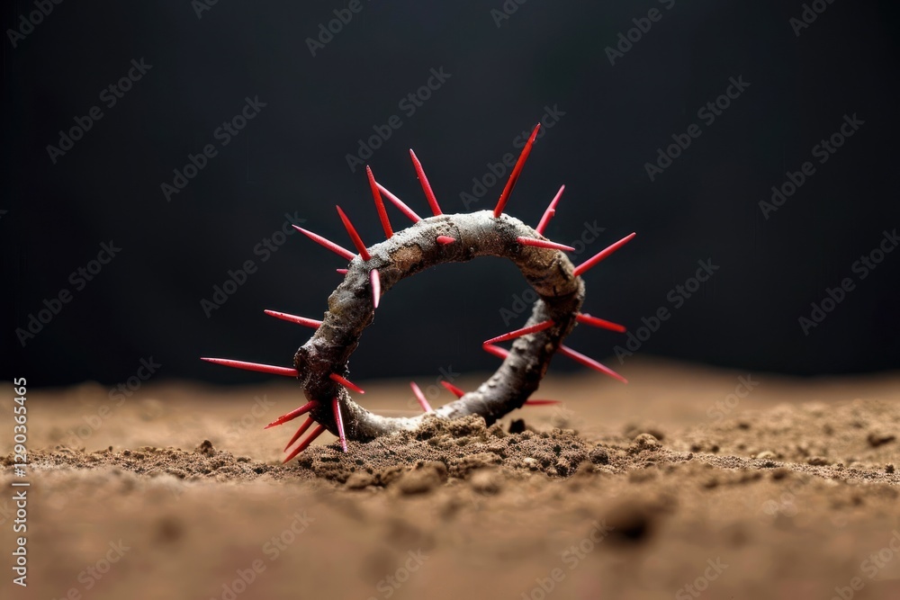 Sacrificial imagery of the passion of Jesus Christ with hammer, bloody ...