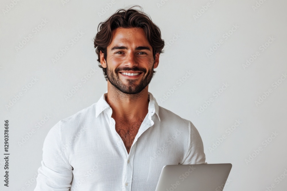 High-resolution image of a stylish young entrepreneur in a well-fitted ...