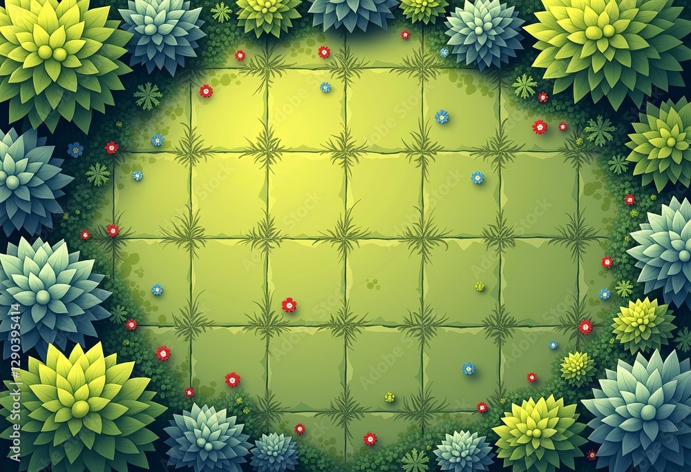 Grassy Cartoon Textures: Tiled Set with a Top-Down View, Ultra ...