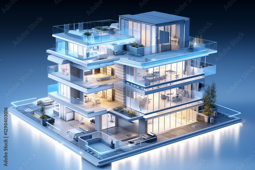 modern architecture building design Creating a 3D model of a building ...