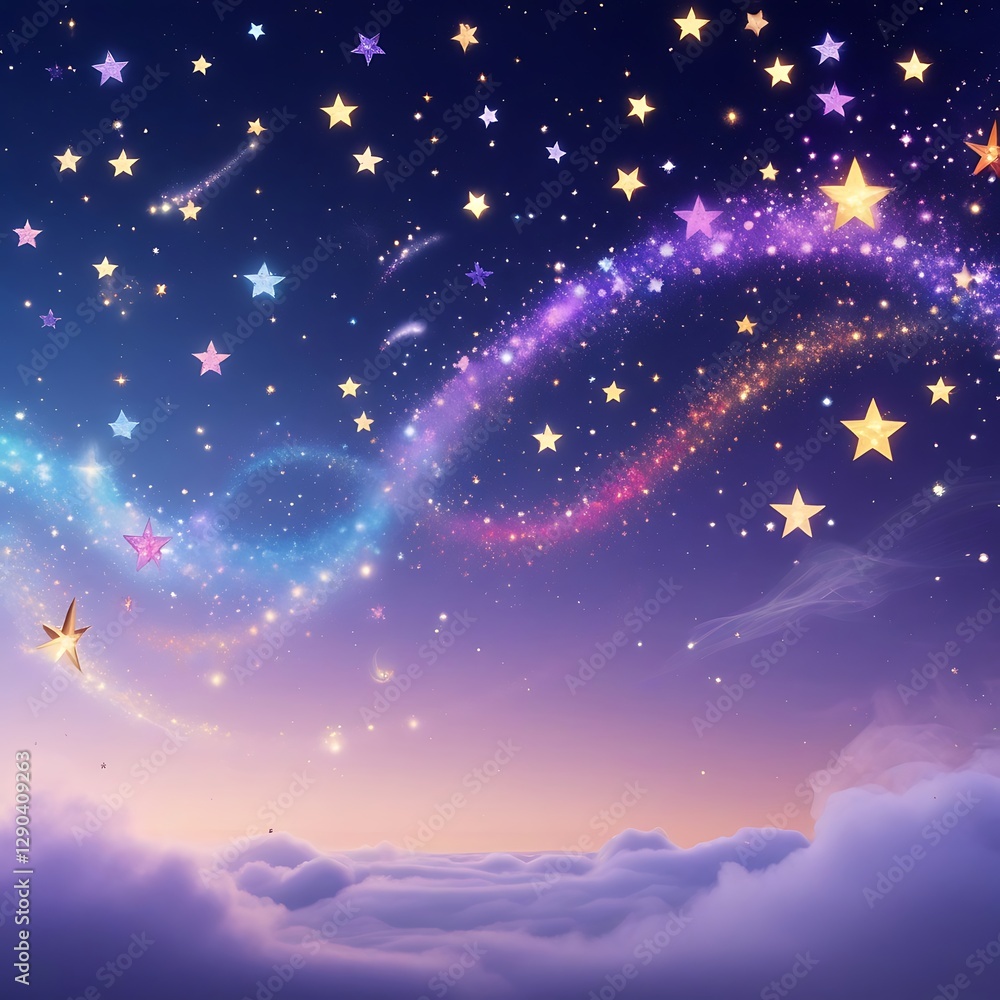 3D animation fantasy photo of a celestial night sky filled with ...
