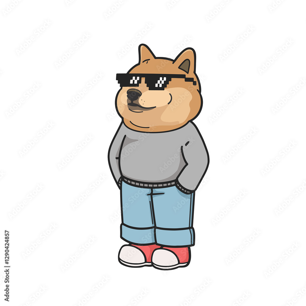 Chill Dog, Doge Meme, Chill Guy Meme Sticker Transparent PNG Cute ...