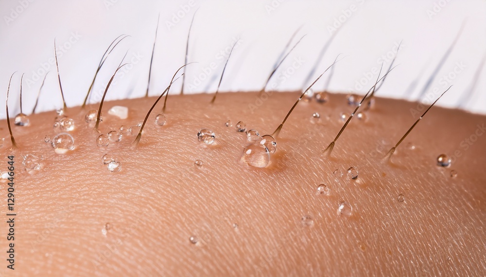 An ultra-macro shot of goosebumps forming on human skin, capturing the ...