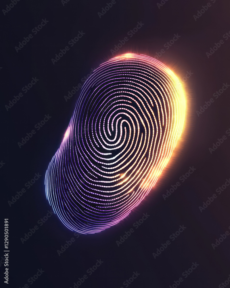 Metallic-inspired layout of an abstract fingerprint form reflecting ...