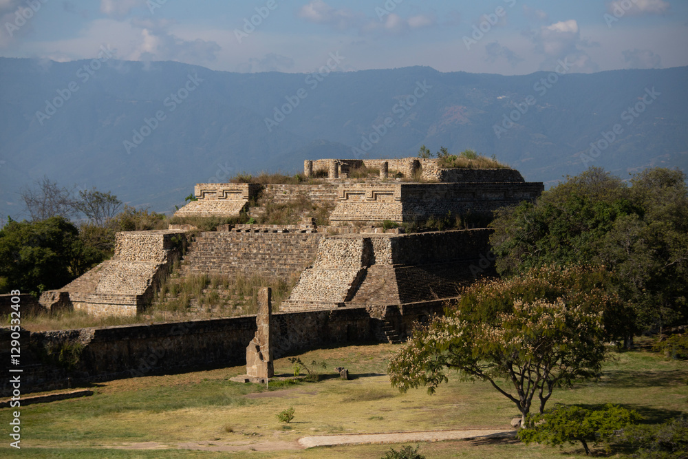 Ancient archaeological ruins of Monte Alban in the Oaxaca region of ...