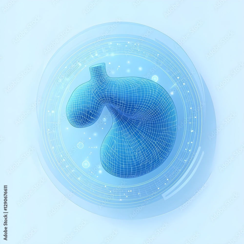 3D Wireframe Model of Human Stomach Digestive System Gastric Anatomy ...