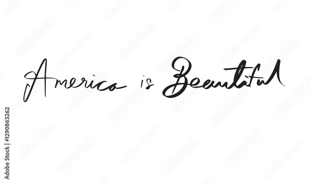 america is beautiful text font calligraphy hand written lettering ...