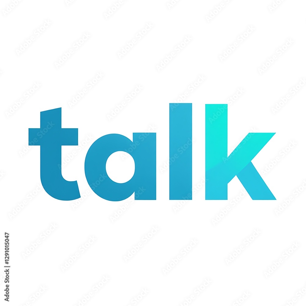 Blue Talk Text Logo Brand with Gradient Color Palette Communication ...