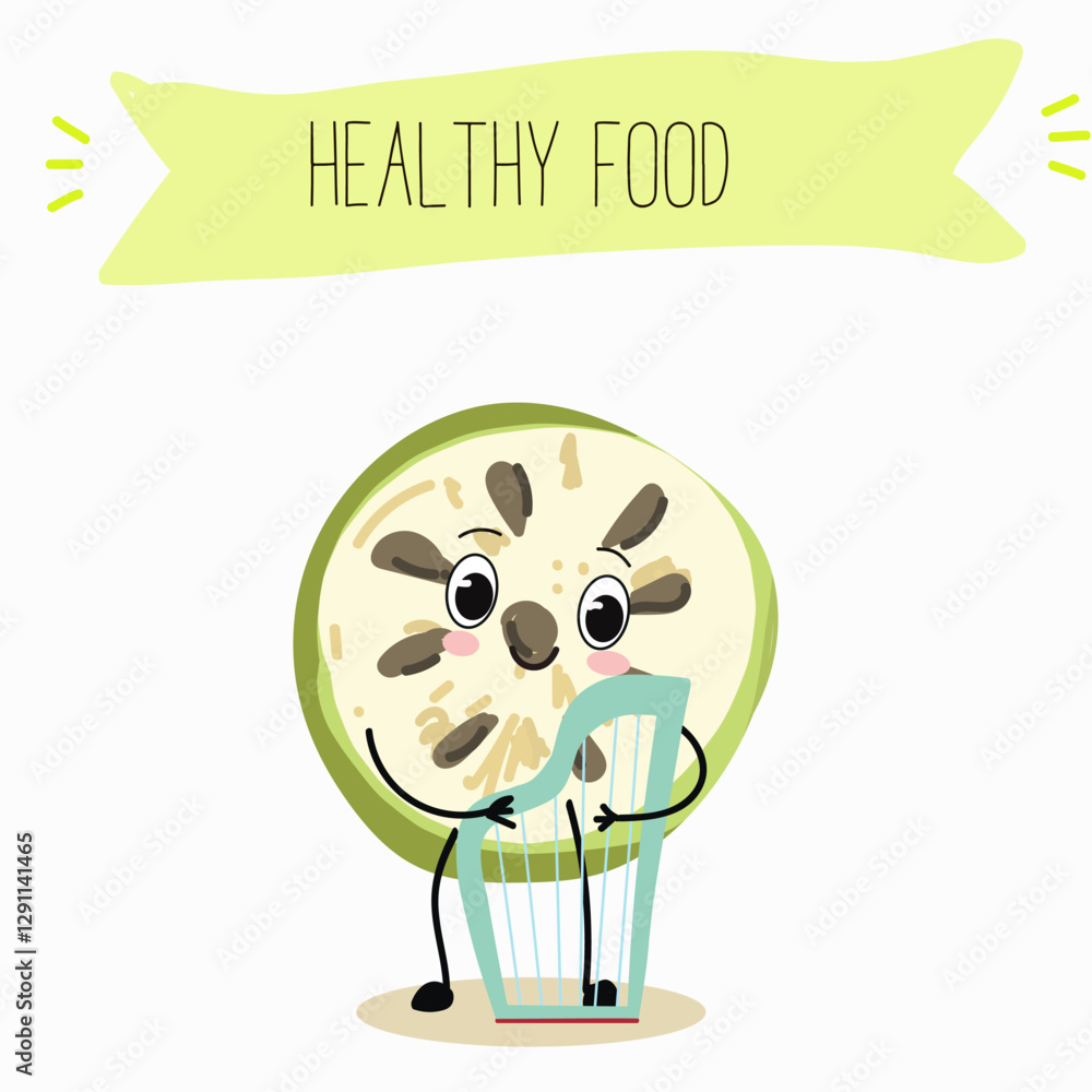 Noni fruit cute funny cheerful characters with different poses and ...