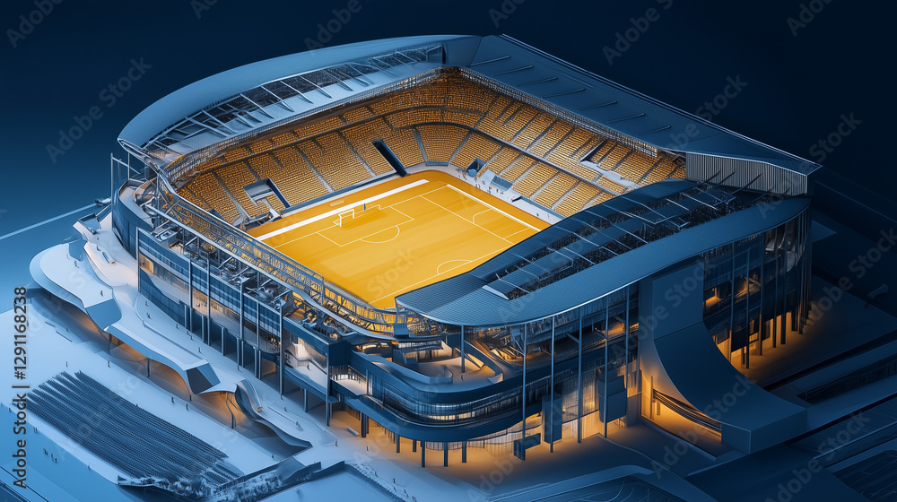 Ilustración de Stock A breathtaking architectural visualization of a ...