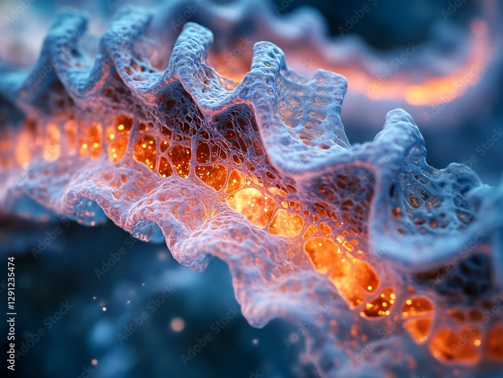 Stunning artwork of tight junction sealing epithelial cell glowing ...