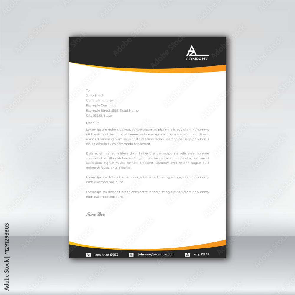 Letterhead design template for business . Simple and fist class ...