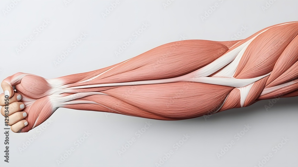 Detailed Cross Sectional Diagram of Human Arm Muscles Highlighting ...