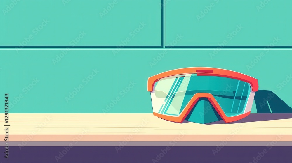 Safety awareness in ppe animated style depicting safety glasses dust ...