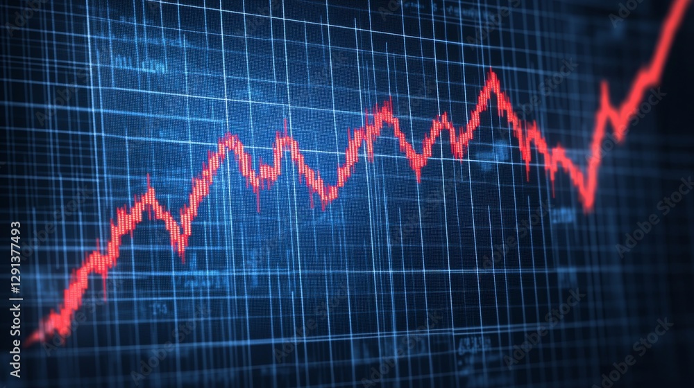 Stock market graph showing an uptrend at the top a downtrend at the ...