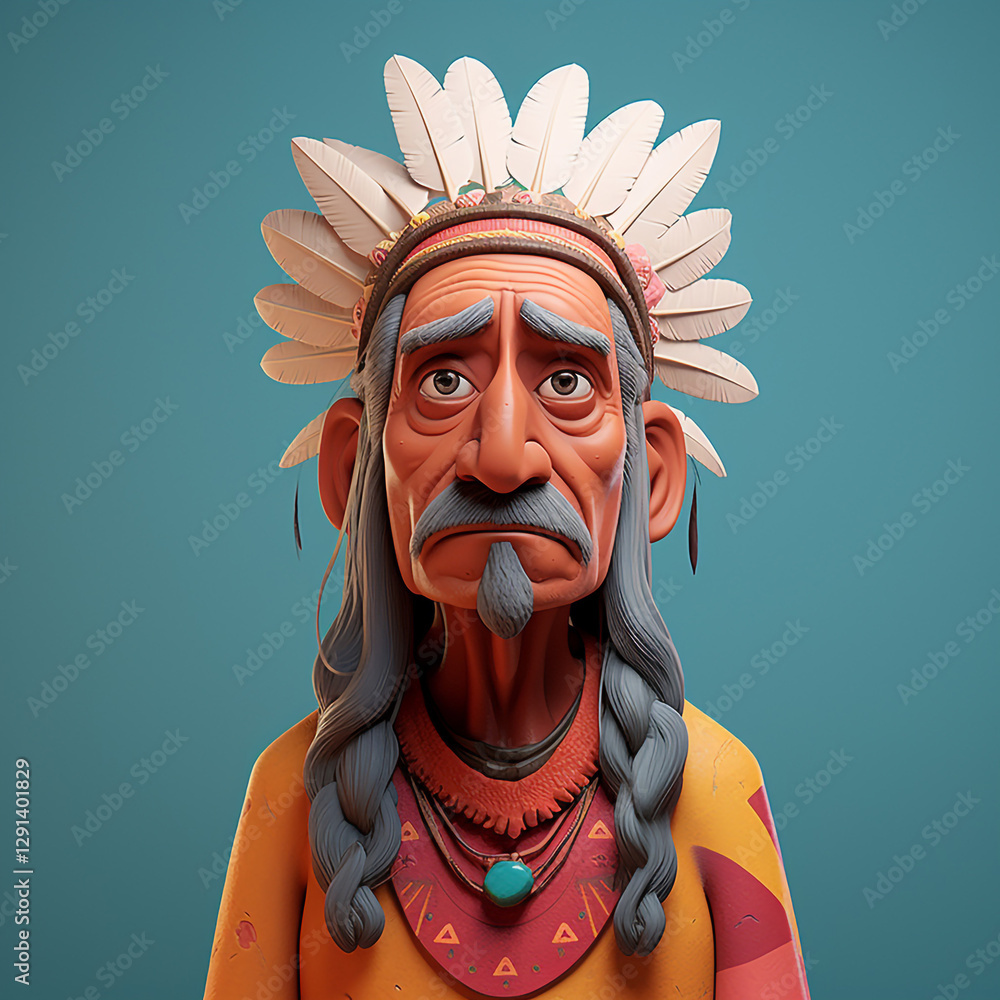 Indigenous old man, shaman, ancestor, ancient, tribe of Indians ...