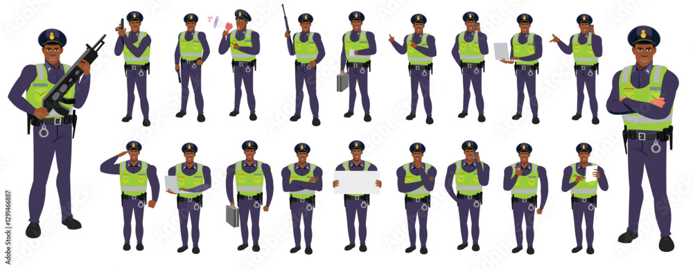 Police Officer Character Design Model Sheet. Man, Character design ...