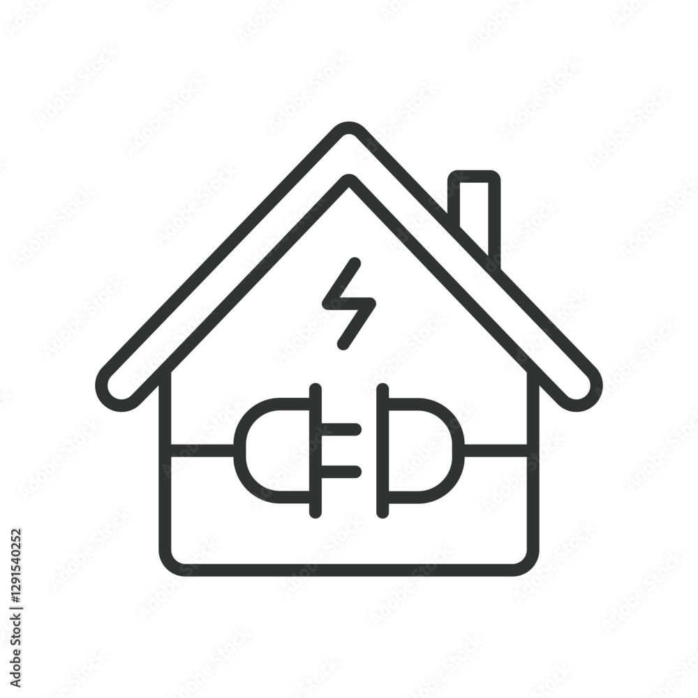 Electrification, icon in line design. Electrification, electricity ...