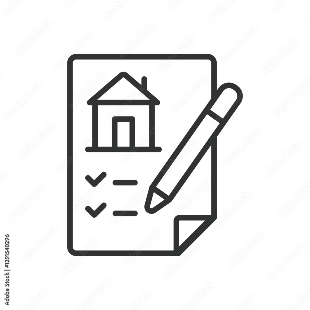 BOQ, icon in line design. BOQ, bill of quantities, construction ...