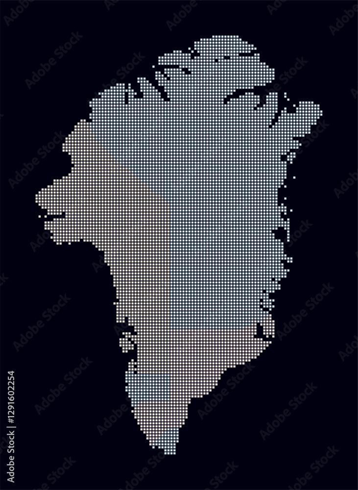 Greenland dotted map. Digital style map of the country on dark ...