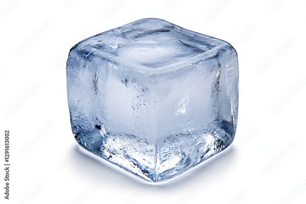 A large ice cube in the shape of four cubes, each with rounded corners ...