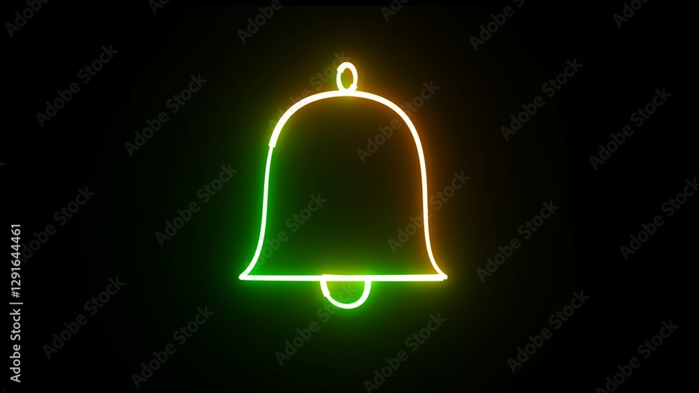Stock-Illustration „Glowing neon green and yellow color notification ...
