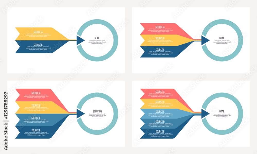 Business infographic template. Goal chart with options, steps. Vector ...