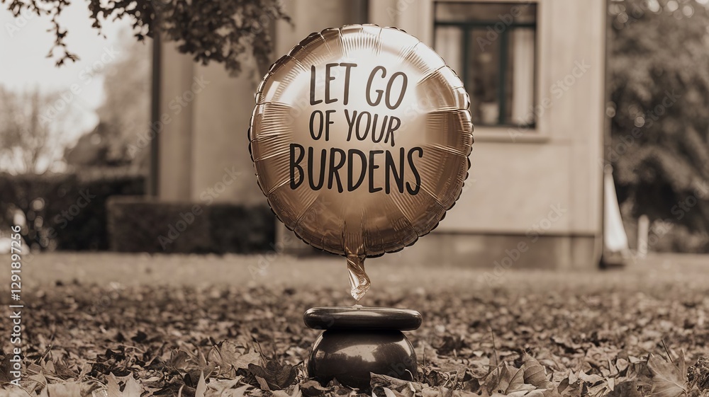 Let Go of Burdens: A balloon with the words "Let Go of Your Burdens ...