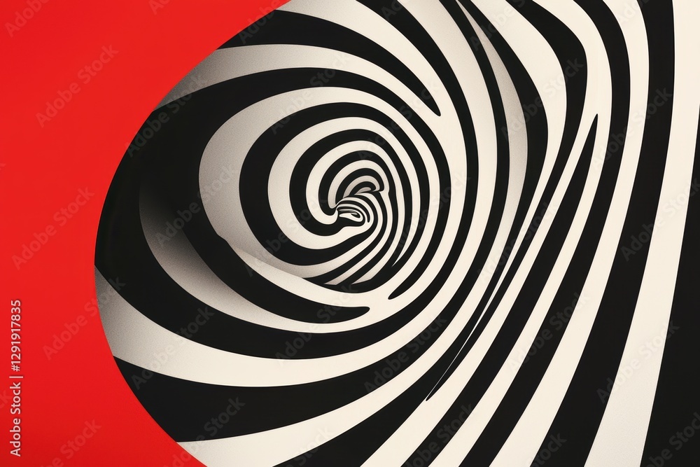 Abstract visual distortion with warped geometric patterns, creating an ...