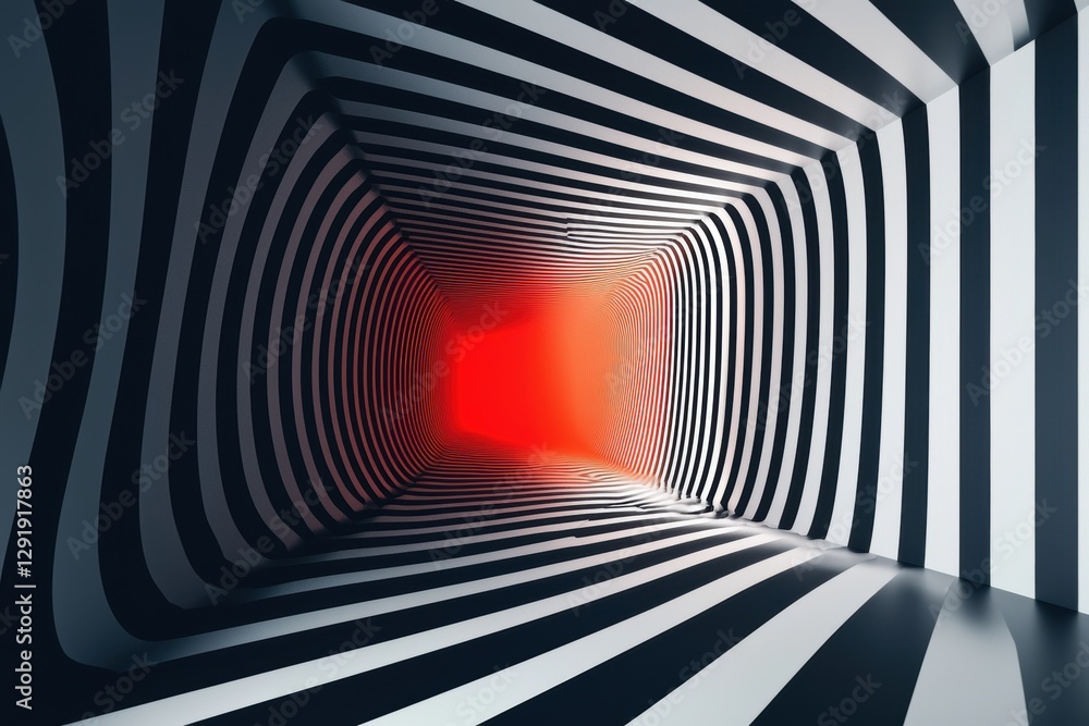 Abstract visual distortion with warped geometric patterns, creating an ...