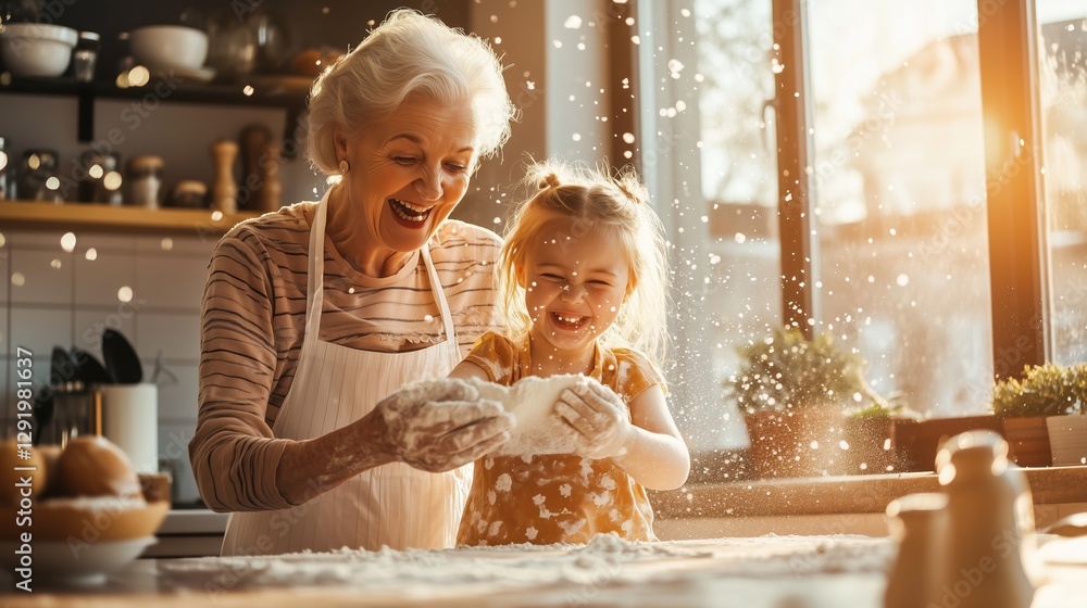 Baking Magic: A heartwarming scene unfolds as a grandmother and ...