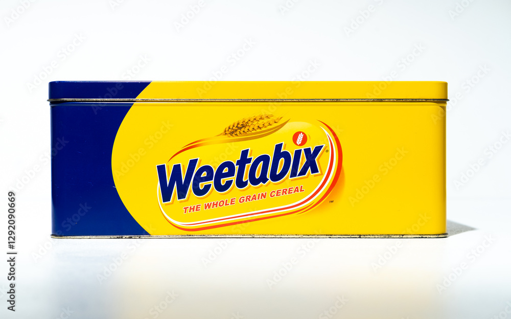 Kent, uk 01.01.2025 Rare metal Weetabix Vintage Breakfast Cereal ...