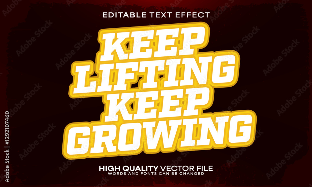 Motivation training text effect, editable text effect and fitness 3d ...