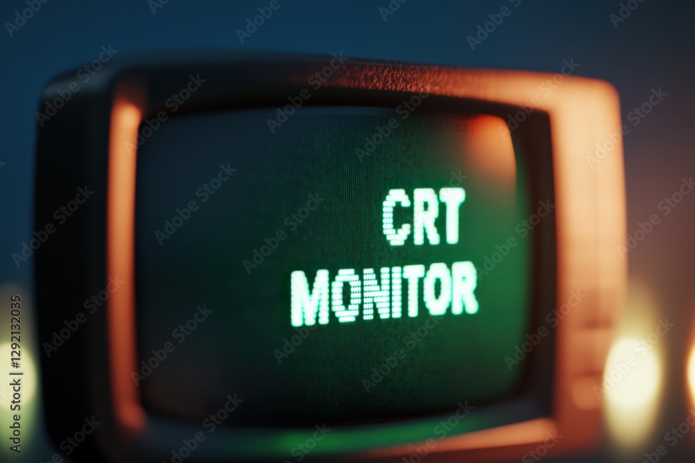 Retro CRT Monitor Displaying Text Stock Illustration | Adobe Stock