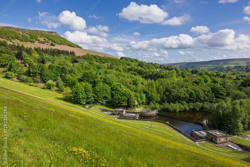 Bamford Edge in the Peak District: Verdant Slopes, Historic Water ...