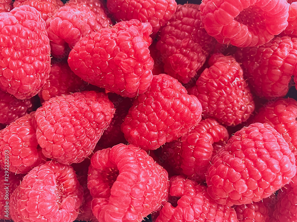 Beautiful pink raspberry close-up, background photo of food Stock Photo ...