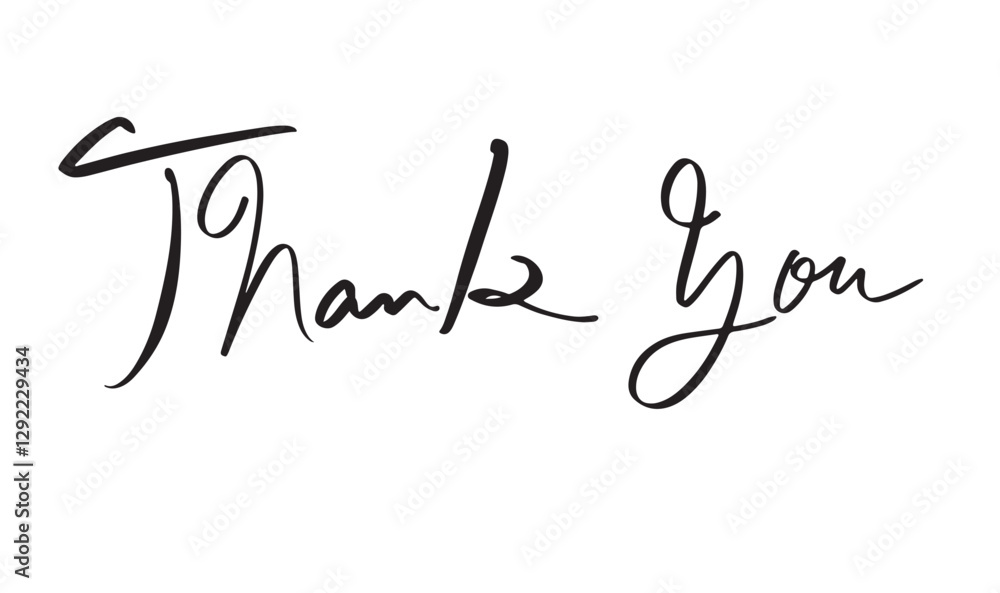 Thank you text font calligraphy hand written lettering script black ...